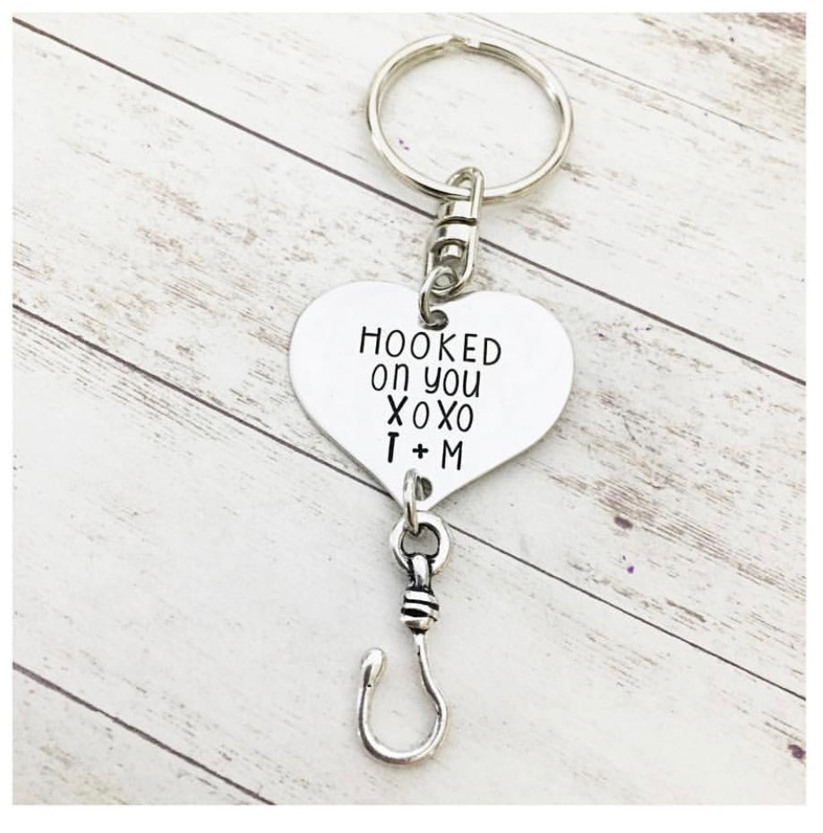 HOOKED ON YOU KEYCHAIN – Made with Love by Angie
